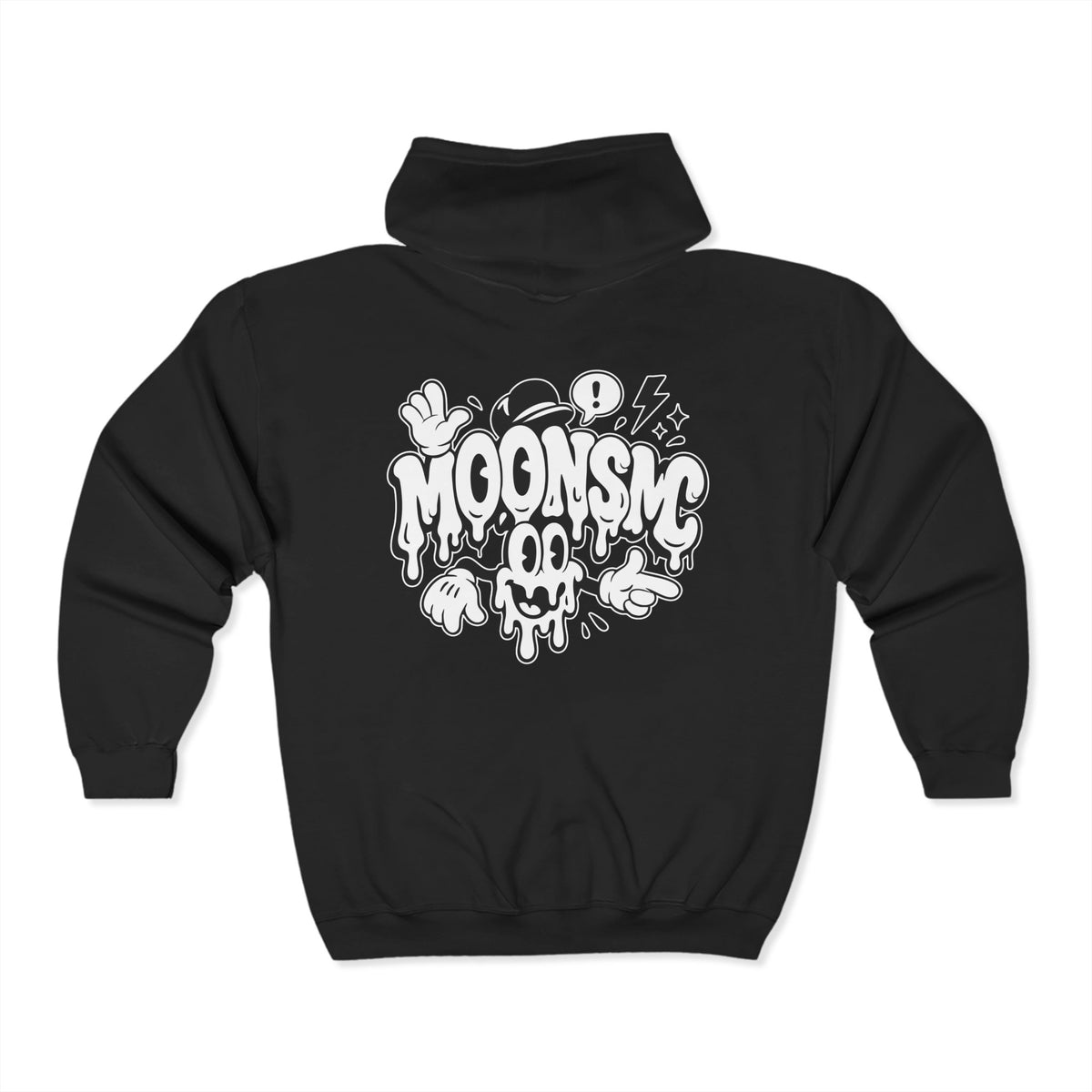 MOONSMC® Urban Drip Graffiti Style Heavy Full Zip Hooded Sweatshirt