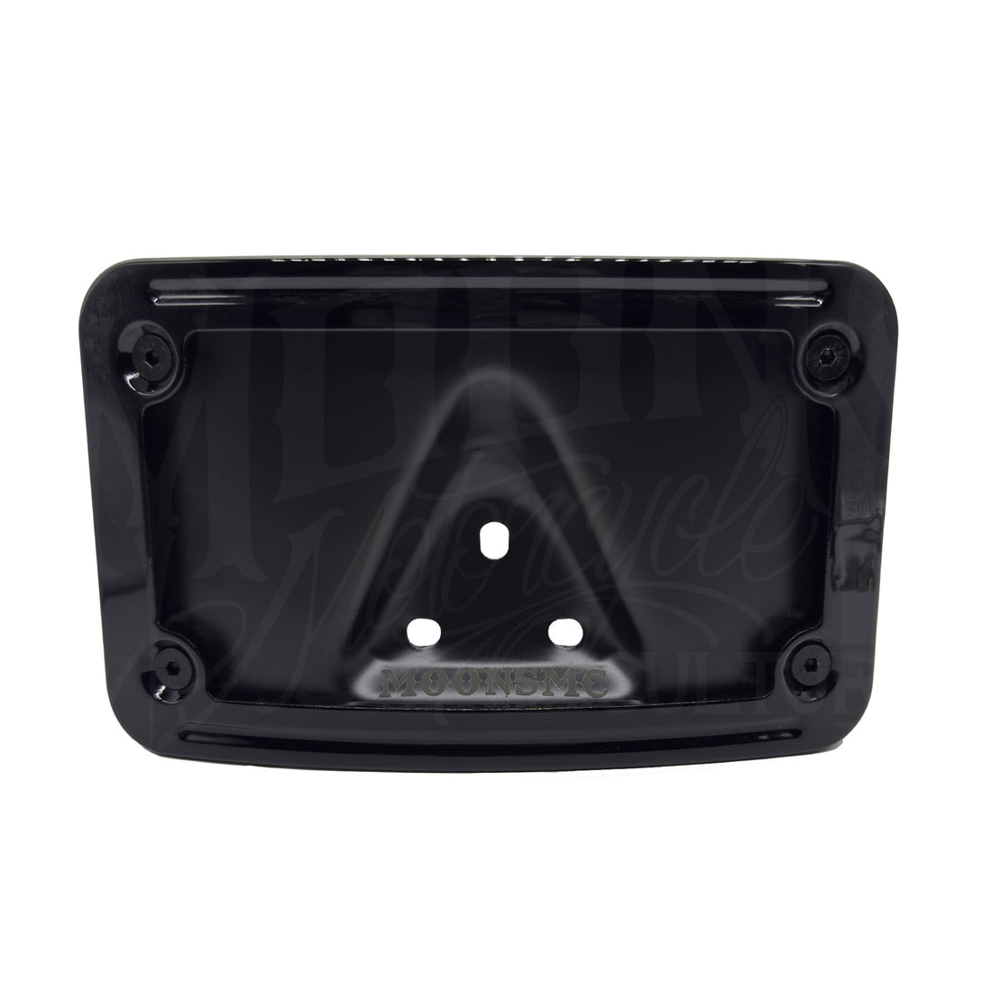 MOONSMC® Gloss Black Curved Laydown License Plate Mount with Frame